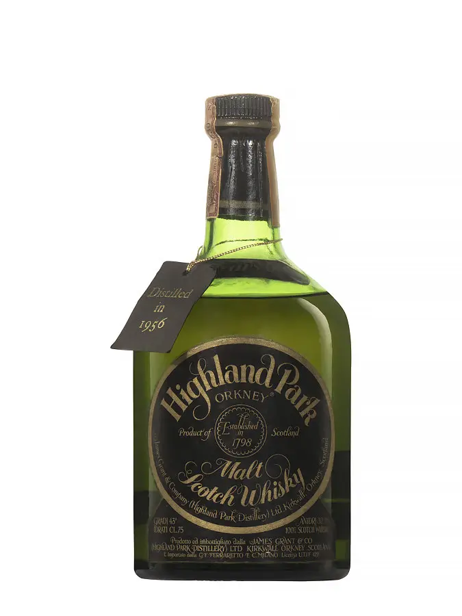 HIGHLAND PARK 18 ans 1956 Black Label dumpy green bot 43% - 0 ...
